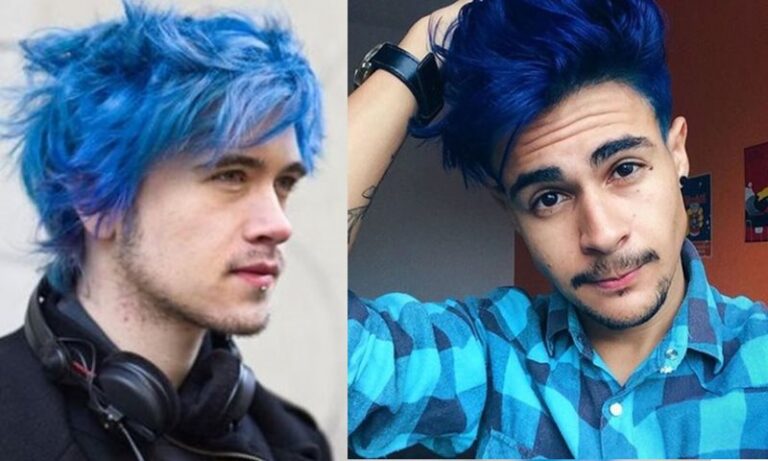 Cabelo azul masculino